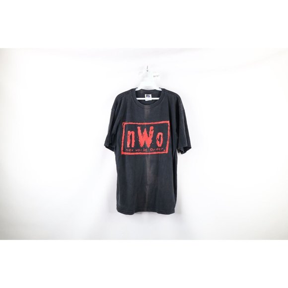 Vintage | Shirts | Vintage 9s Wcw Xl Distressed Spell Out Nwo New World ...
